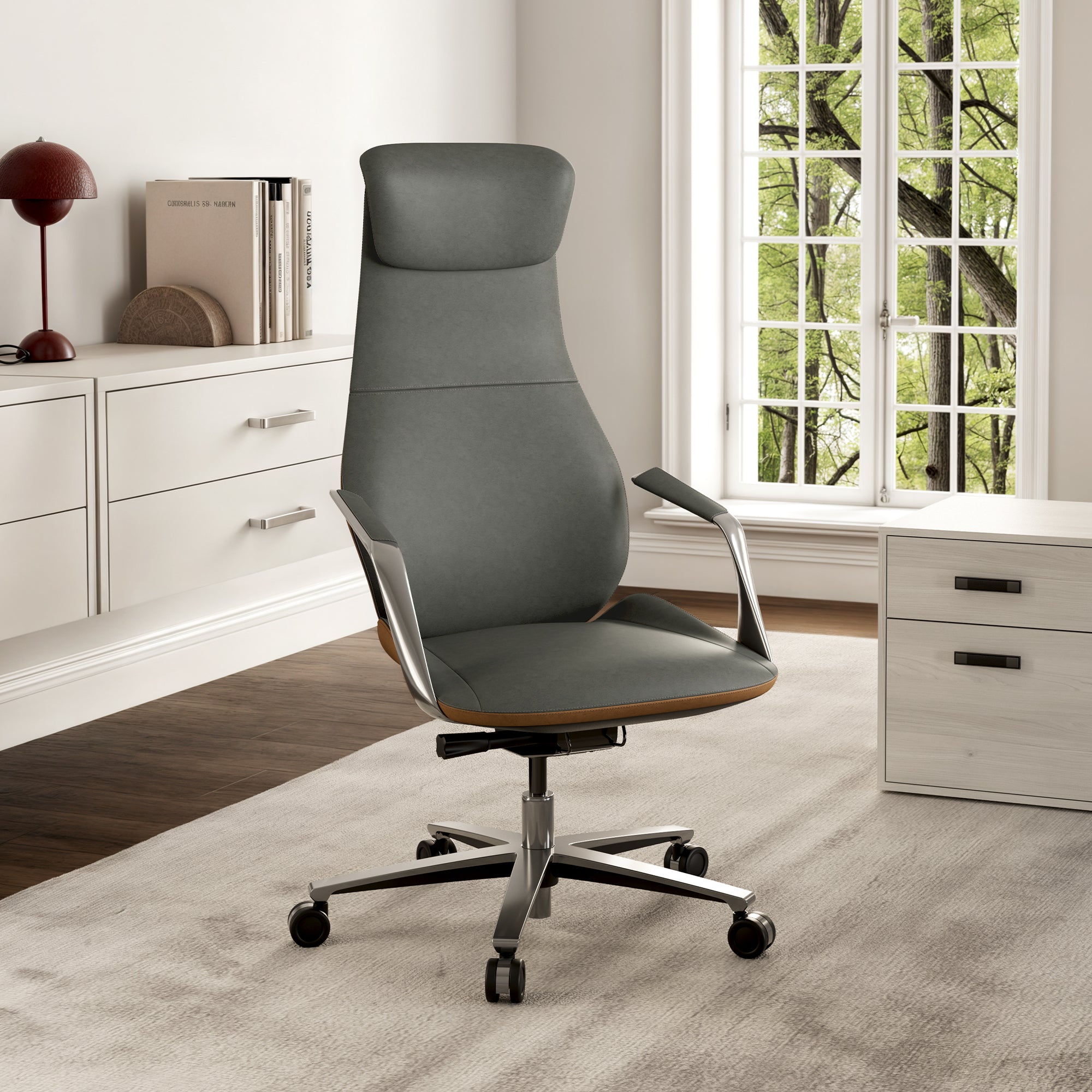 Eureka Ergonomic Genuine Leather Comfort Modern Executive Office Chair