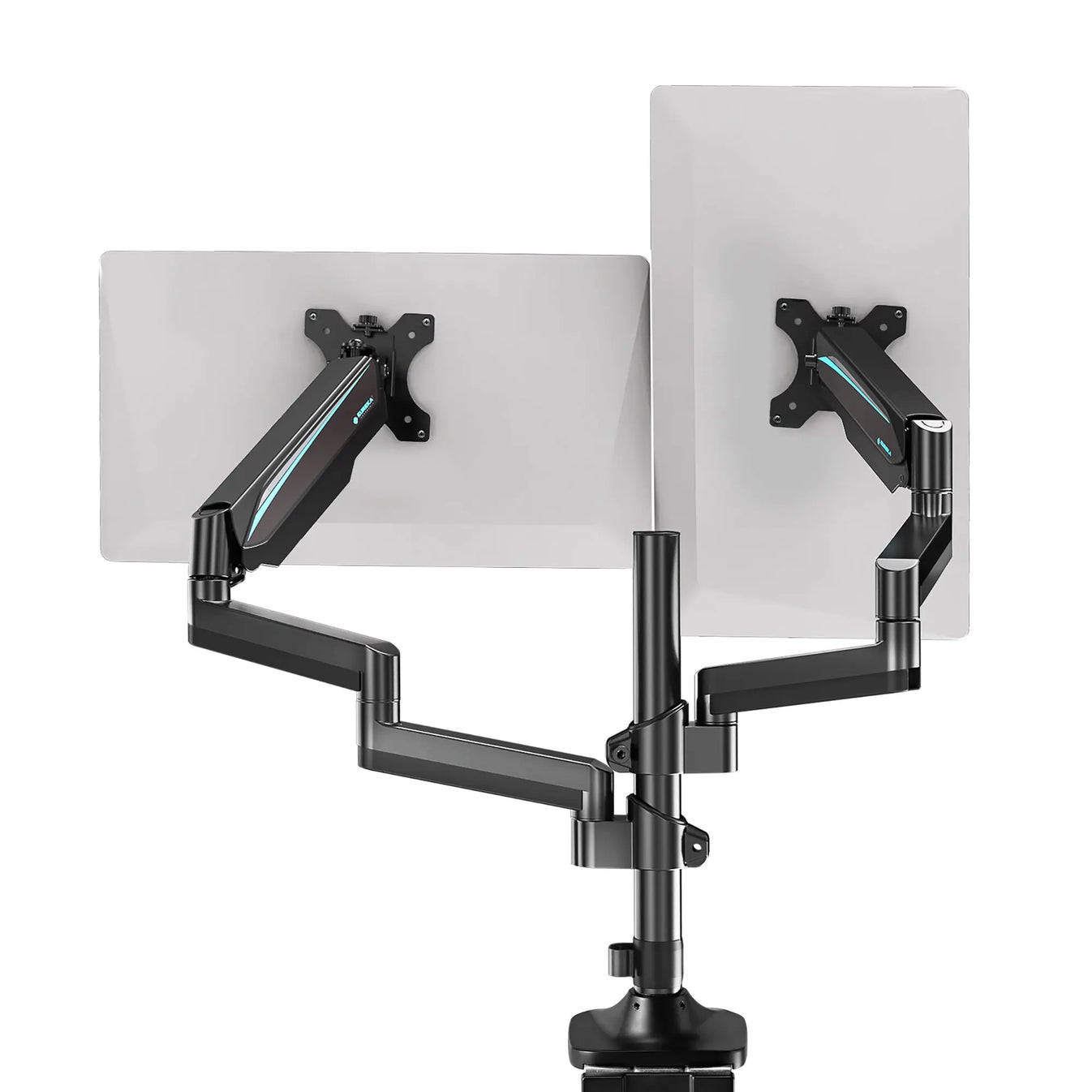 Dual Monitor Arm Fully Adjustable with 3-Section Extended Design for Office