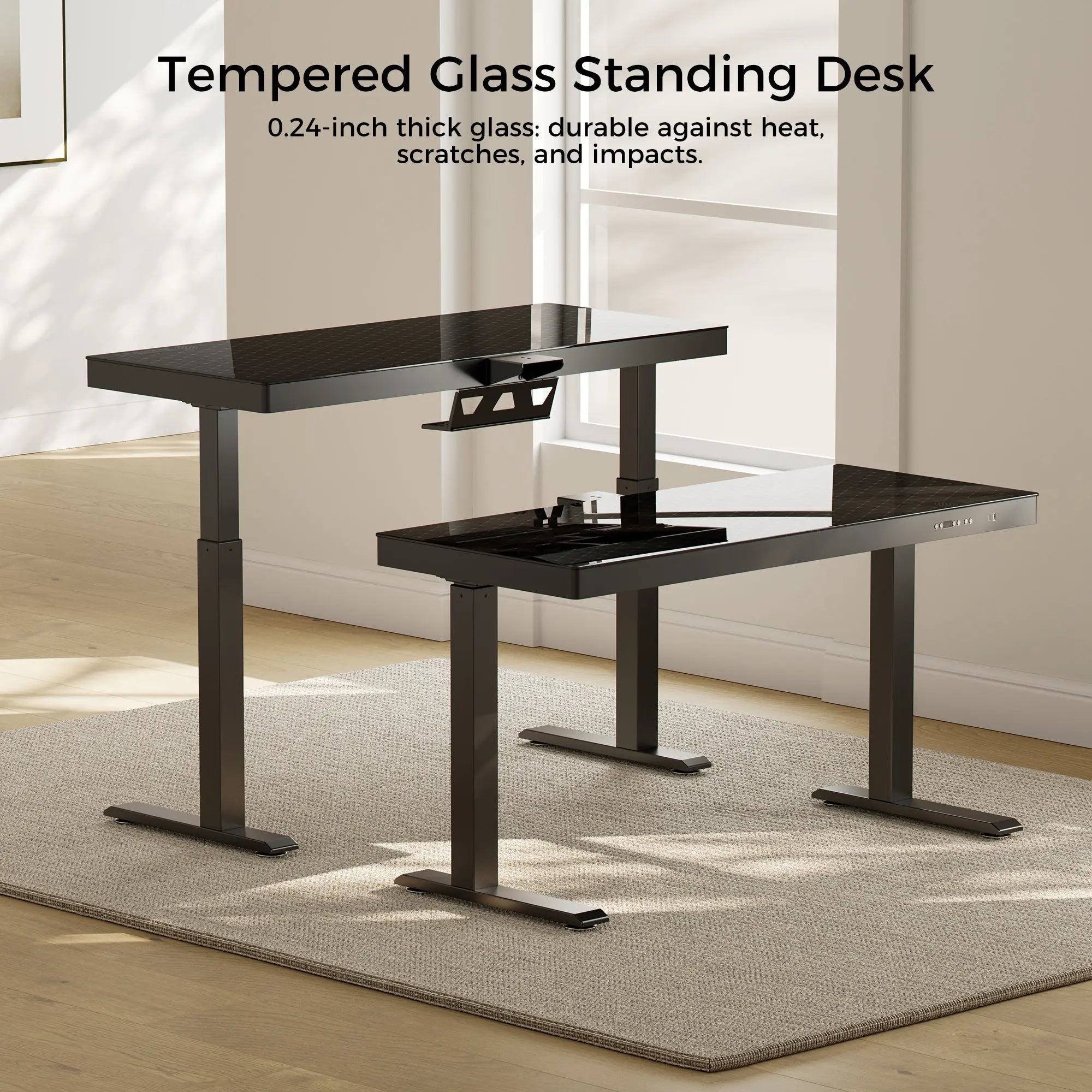 Glass standing desk store