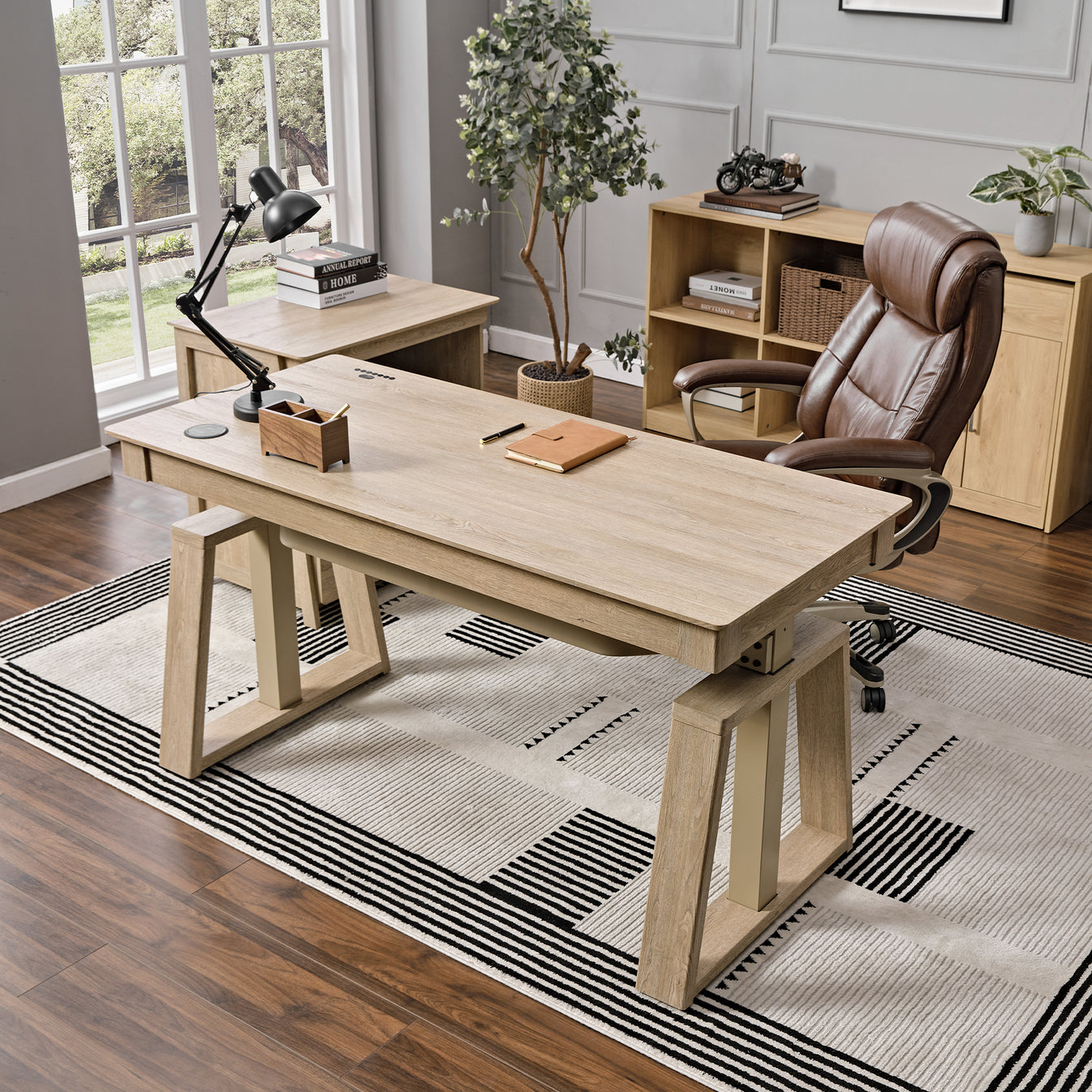 Eureka 60'' Executive Standing Desk with Three Drawers for Home Office