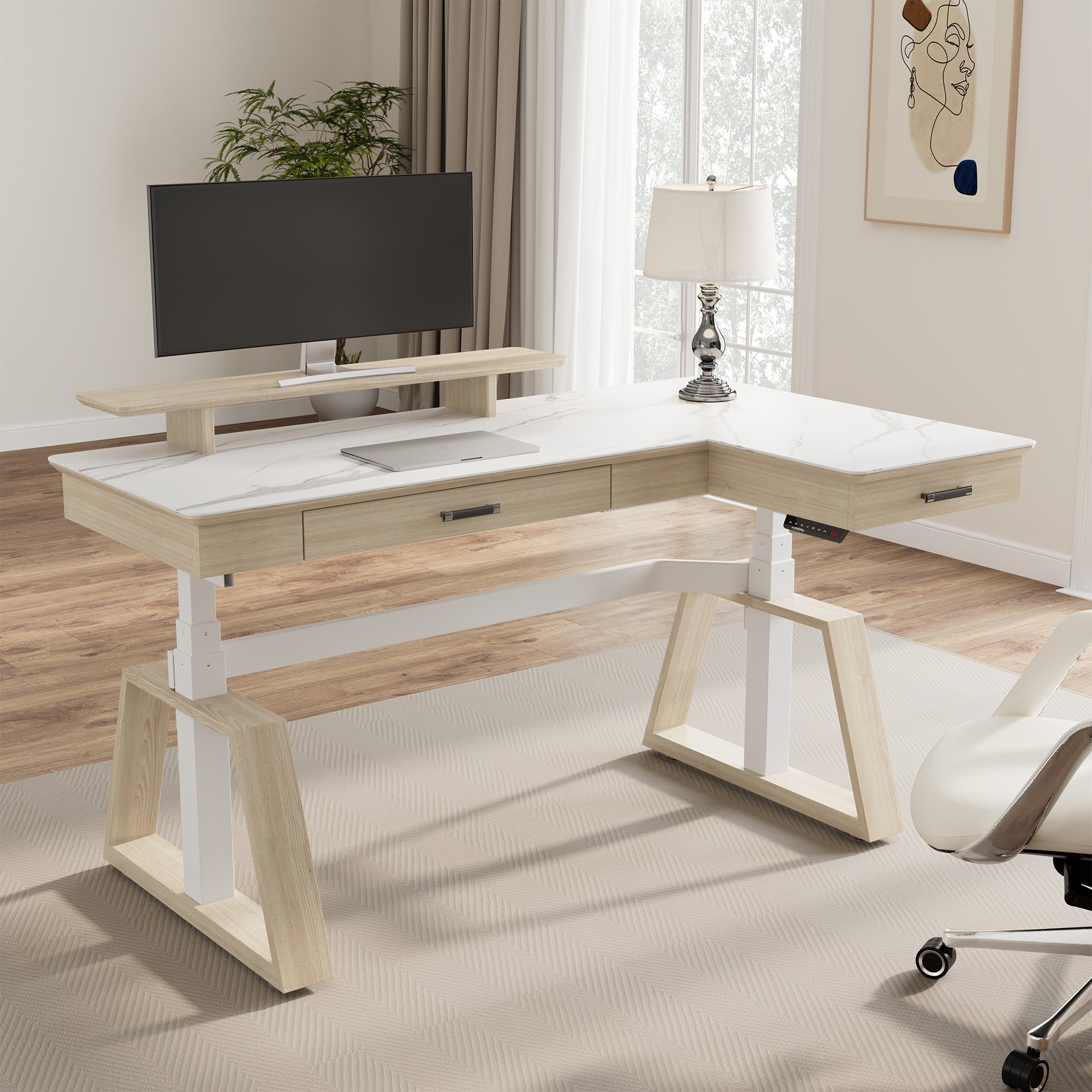 Computer Desks | L-Shaped Sit-Stand Desks | Eureka Ergonomic