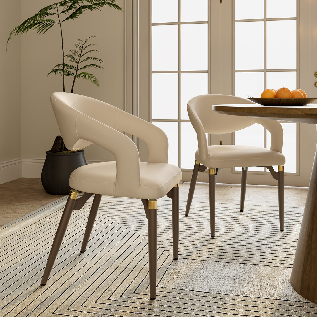 Eureka Modern Grey Dining Chair with A Plump Seat Cushion Set of 2