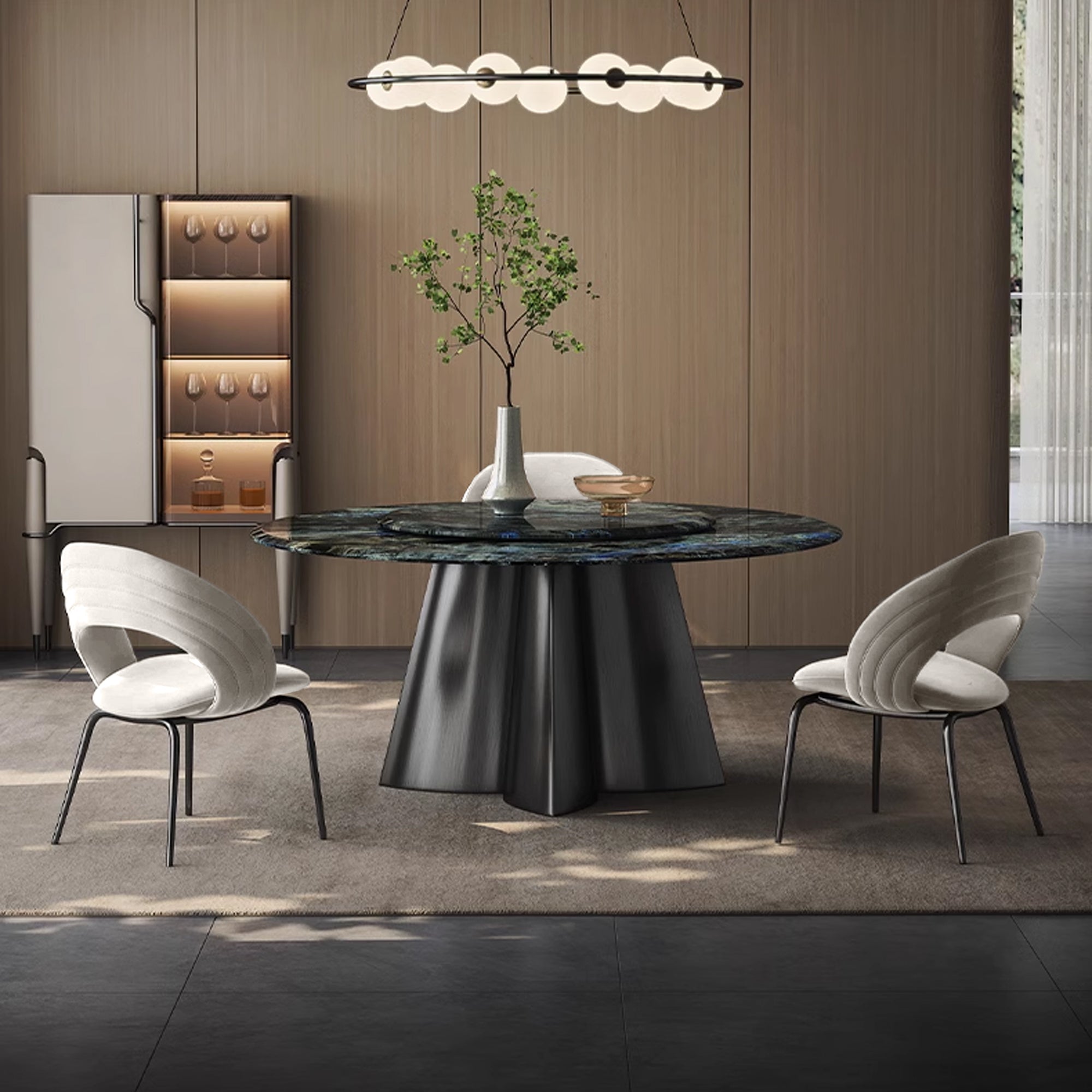 Eureka Modern Thread-Patterned Velvet Dining Chair 1 Pc,Off-White