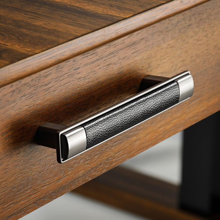 Eureka Ergonomic 63'' L Shape Executive Standing Desk, Walnut Finish