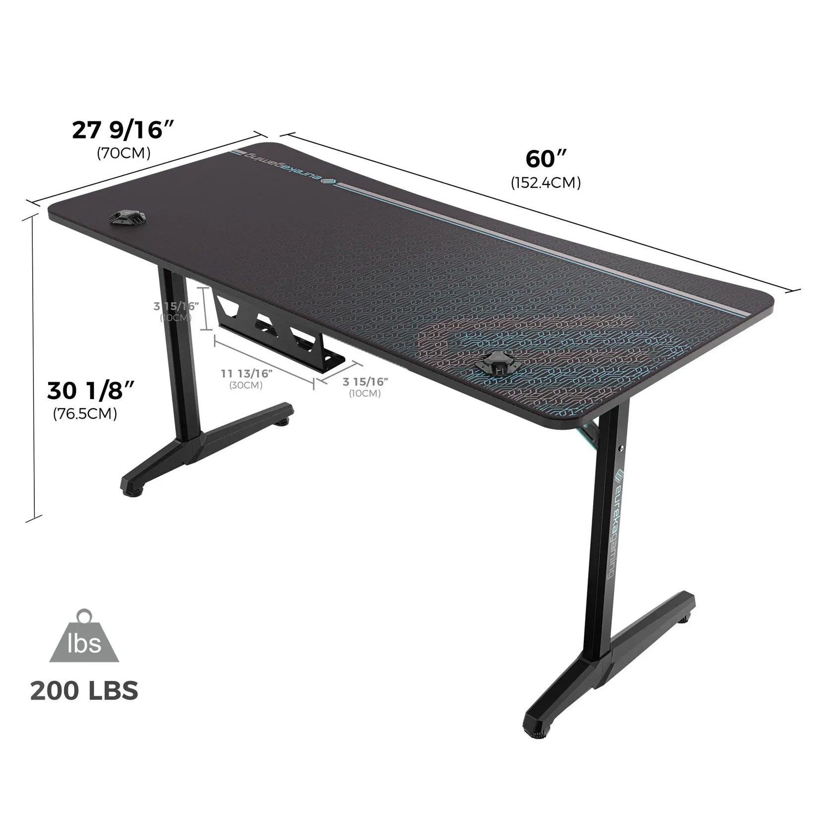 Eureka Ergonomic 60" Curved Gaming Desk with Full-surface Mouse pad