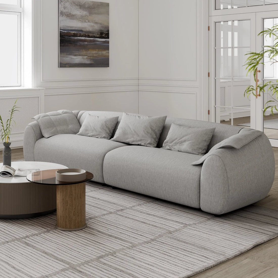 Eureka Ergonomic Modern Gray Soft Modular Sofa Set for Living Room