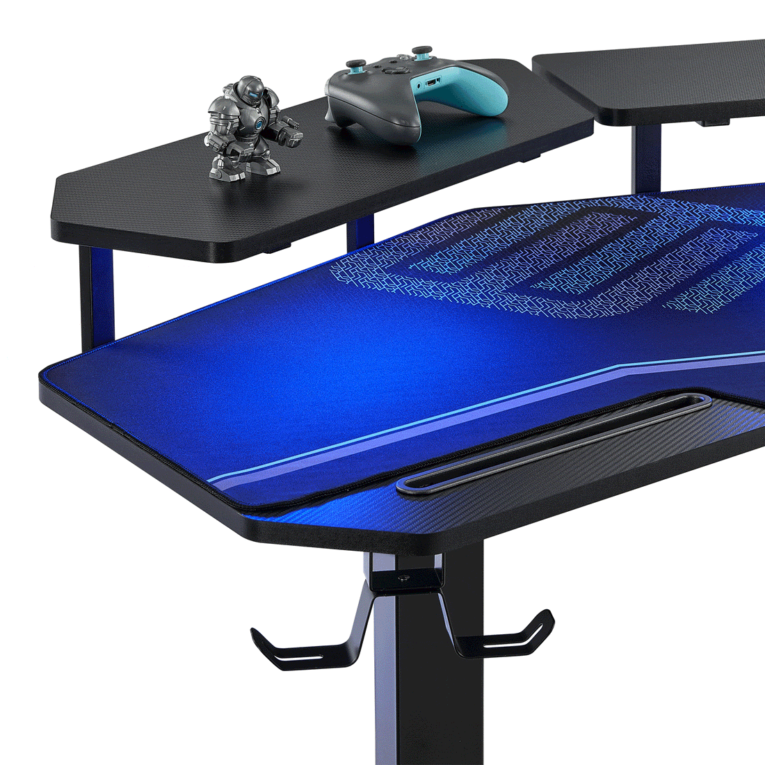 Eureka Ergonomic 63'' Wing Shaped Standing Desk with monitor shelves