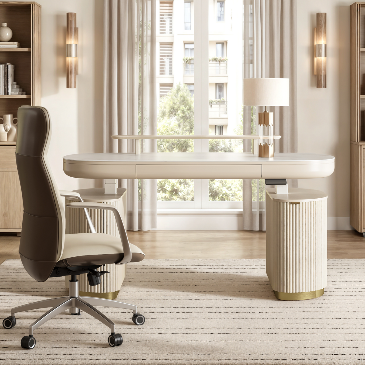Oval Executive Standing Desk - Standing Desk - Eureka Ergonomic