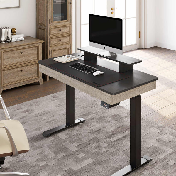 Eureka 47'' Classic Standing Desk Executive Wooden Desktop with Drawers