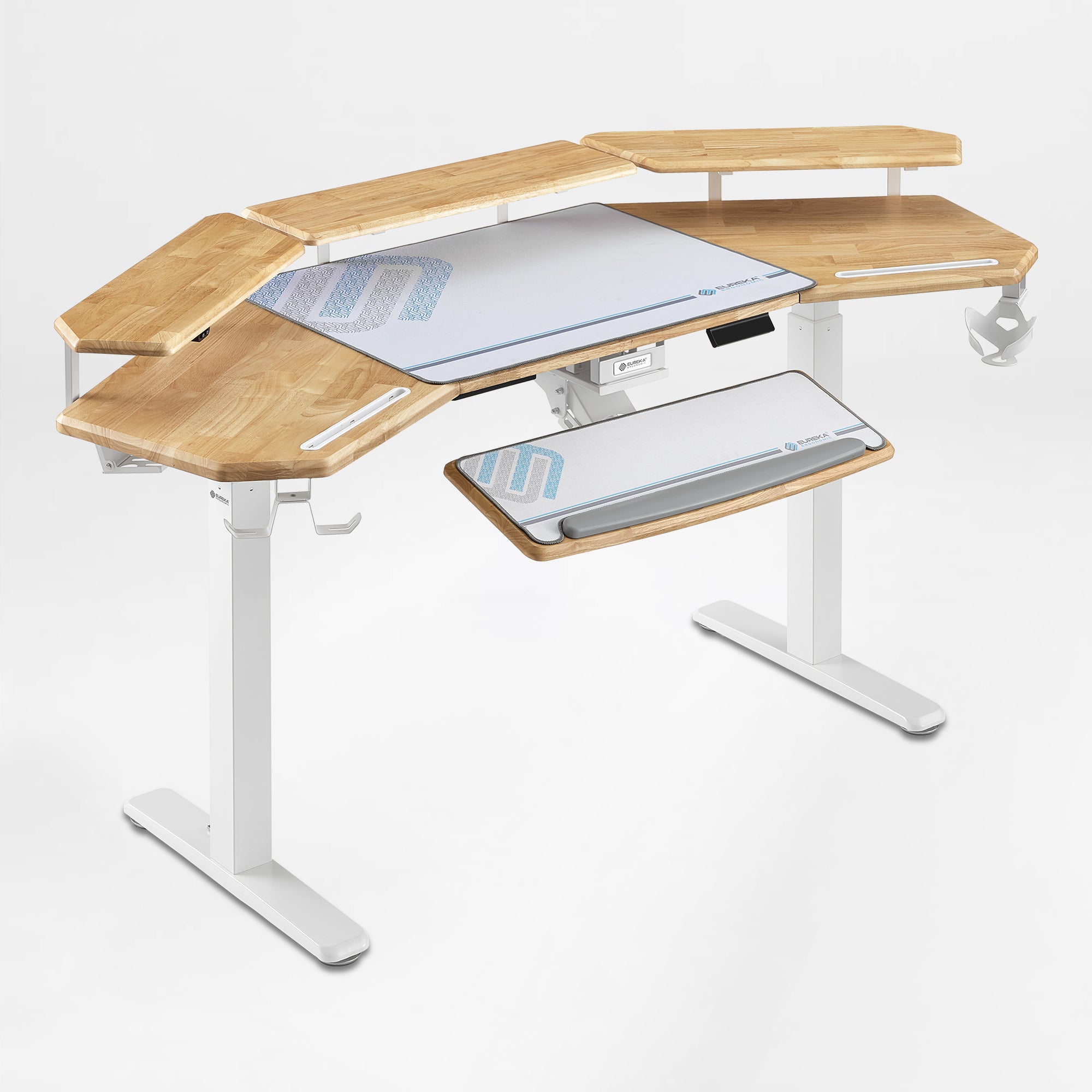 Eureka Ergonomic 72'' Wing shape Standing Desk with Accessories Set