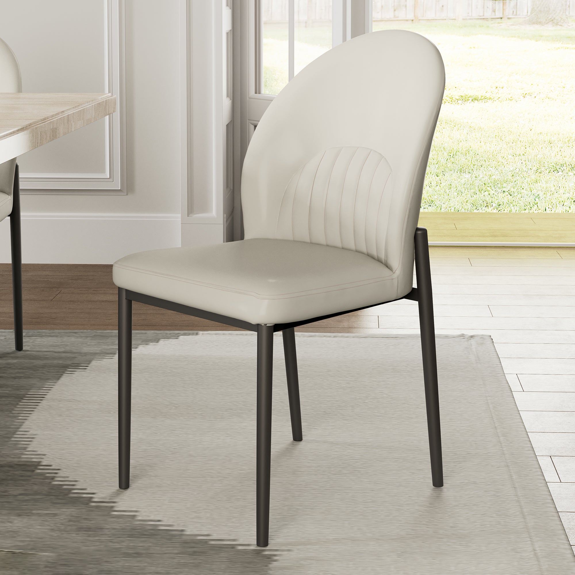 Eureka Ergonomic Minimalist Dining Chairs Set of 2, White