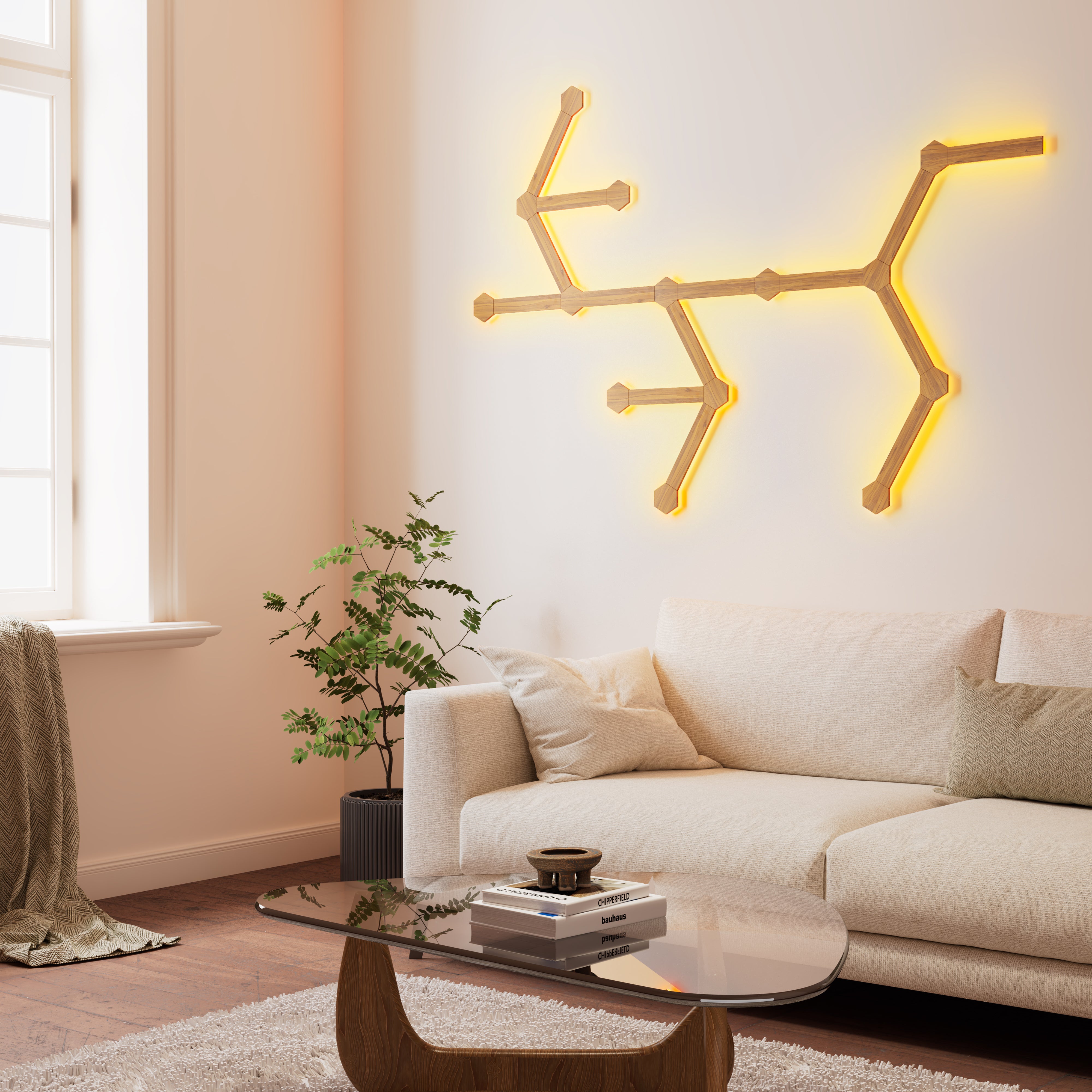 Eureka Large Wall Art LED Light Lines with Music Sync Lighting Effect