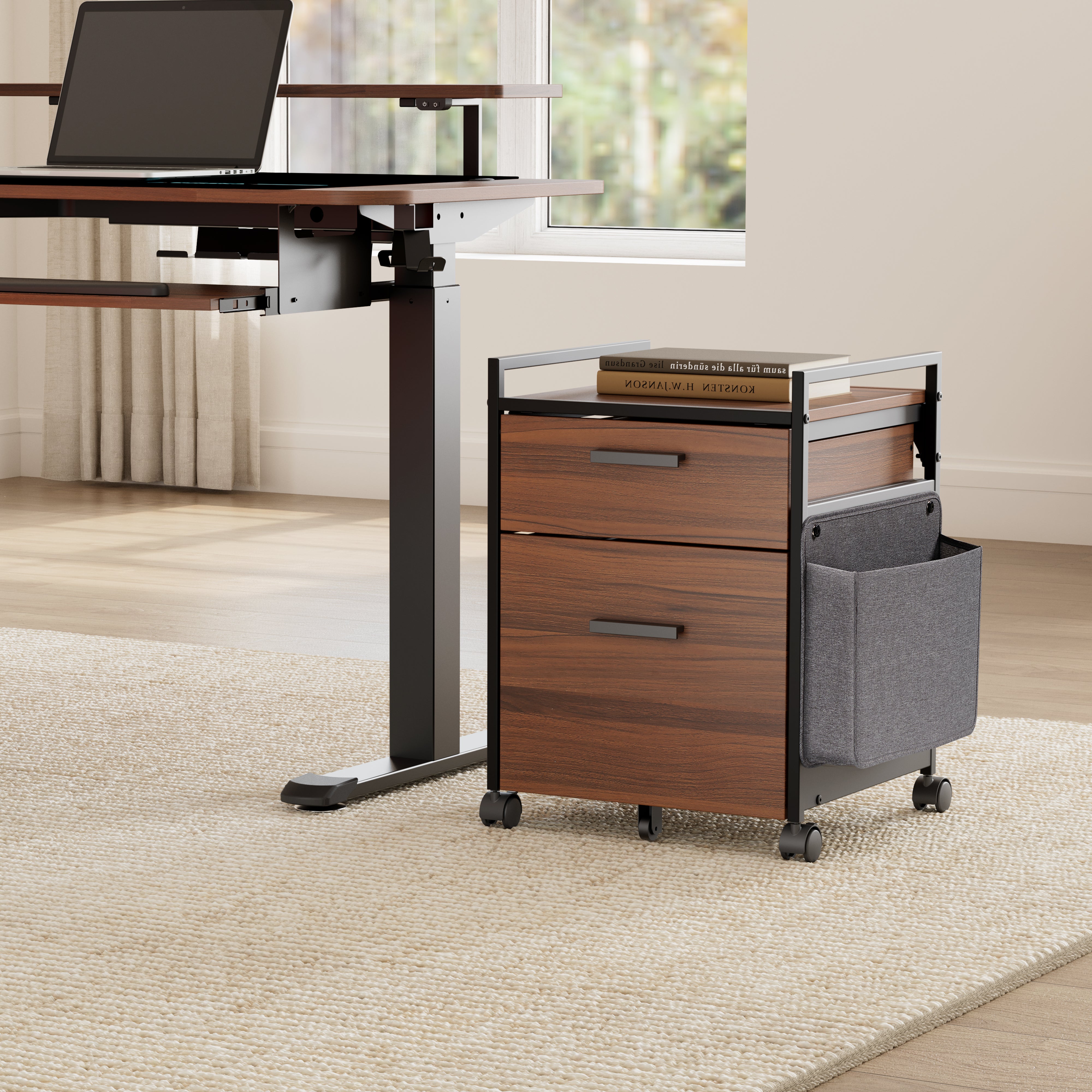 Eureka Ergonomic Rolling file cabinet with 2 drawer and lockable wheels ...