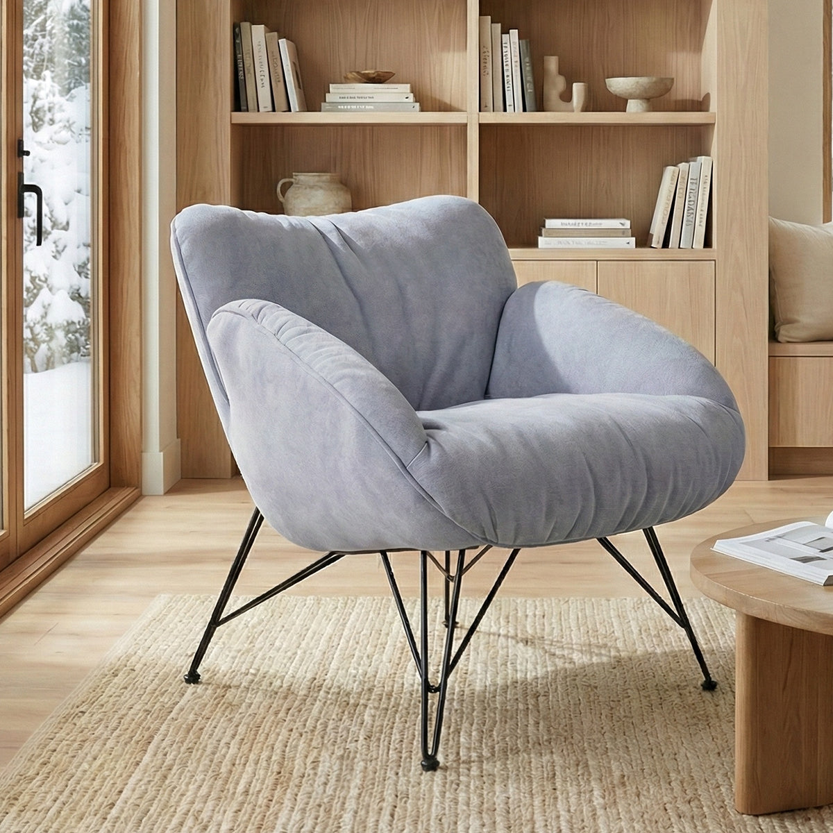 Leisure Blue Terry Cloth Lounge Chair For Living Room|Eureka Ergonomic