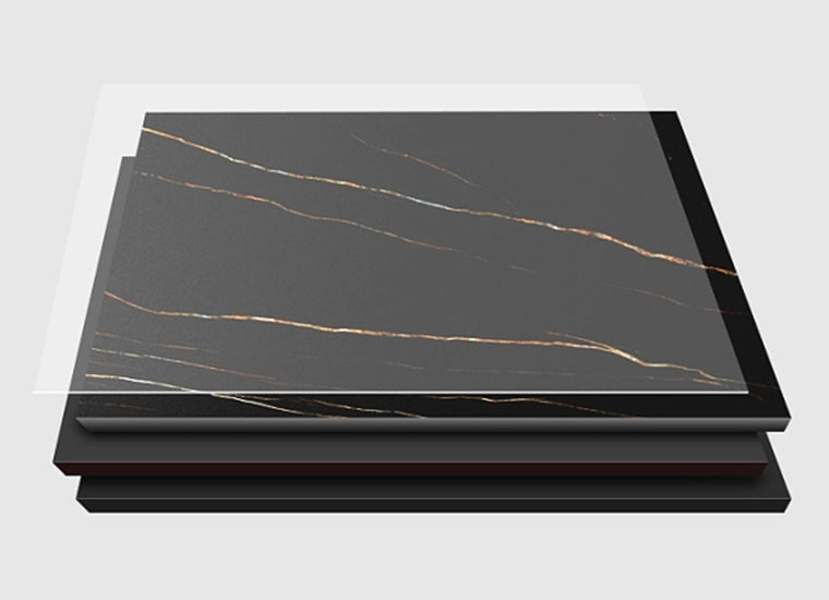 87'' Sintered Stone desktop Luxurious Standing Desk with Side Cabinets