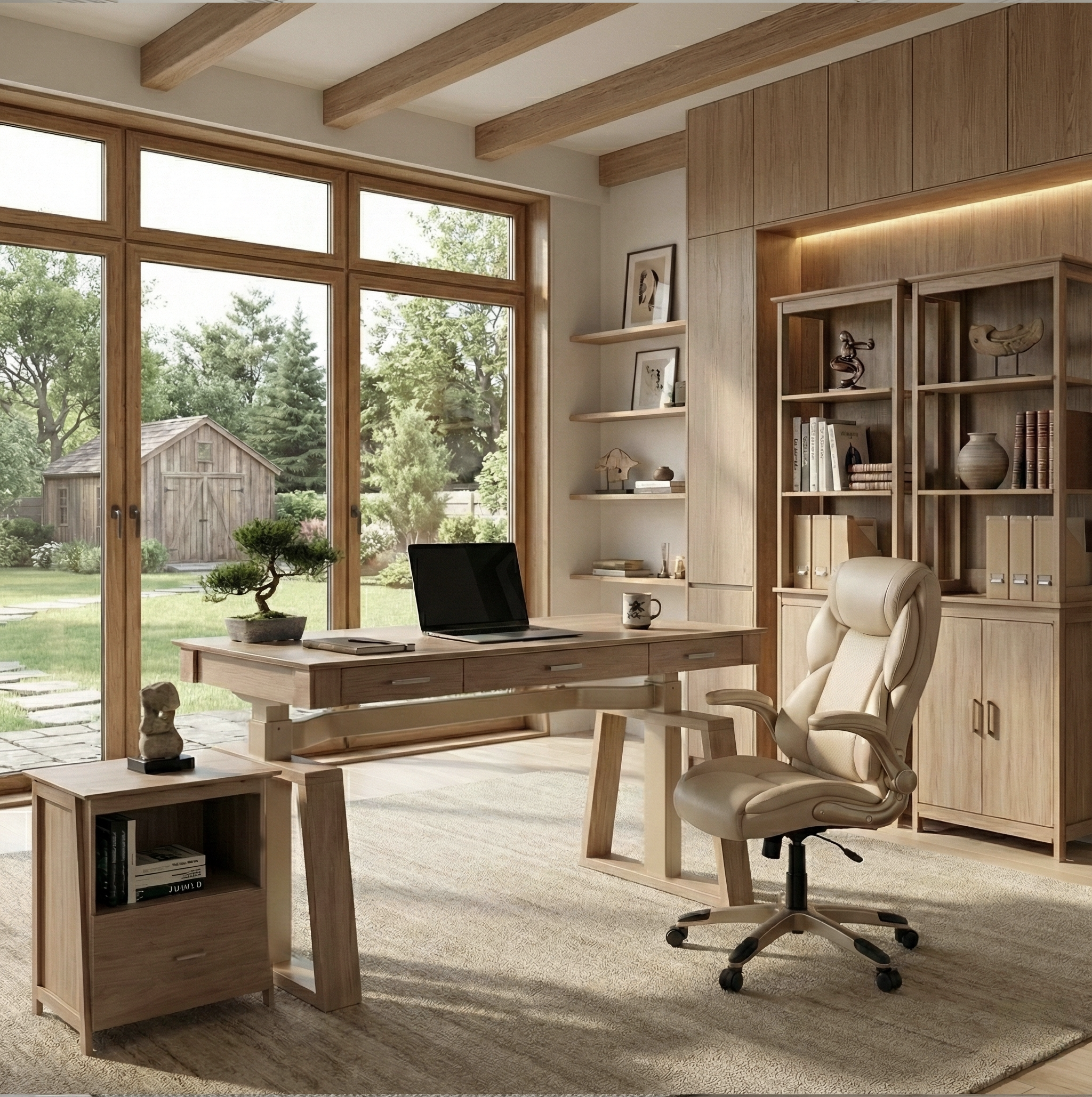 Executive Standing Desk, Chair and Storage Set - Eureka Ergonomic